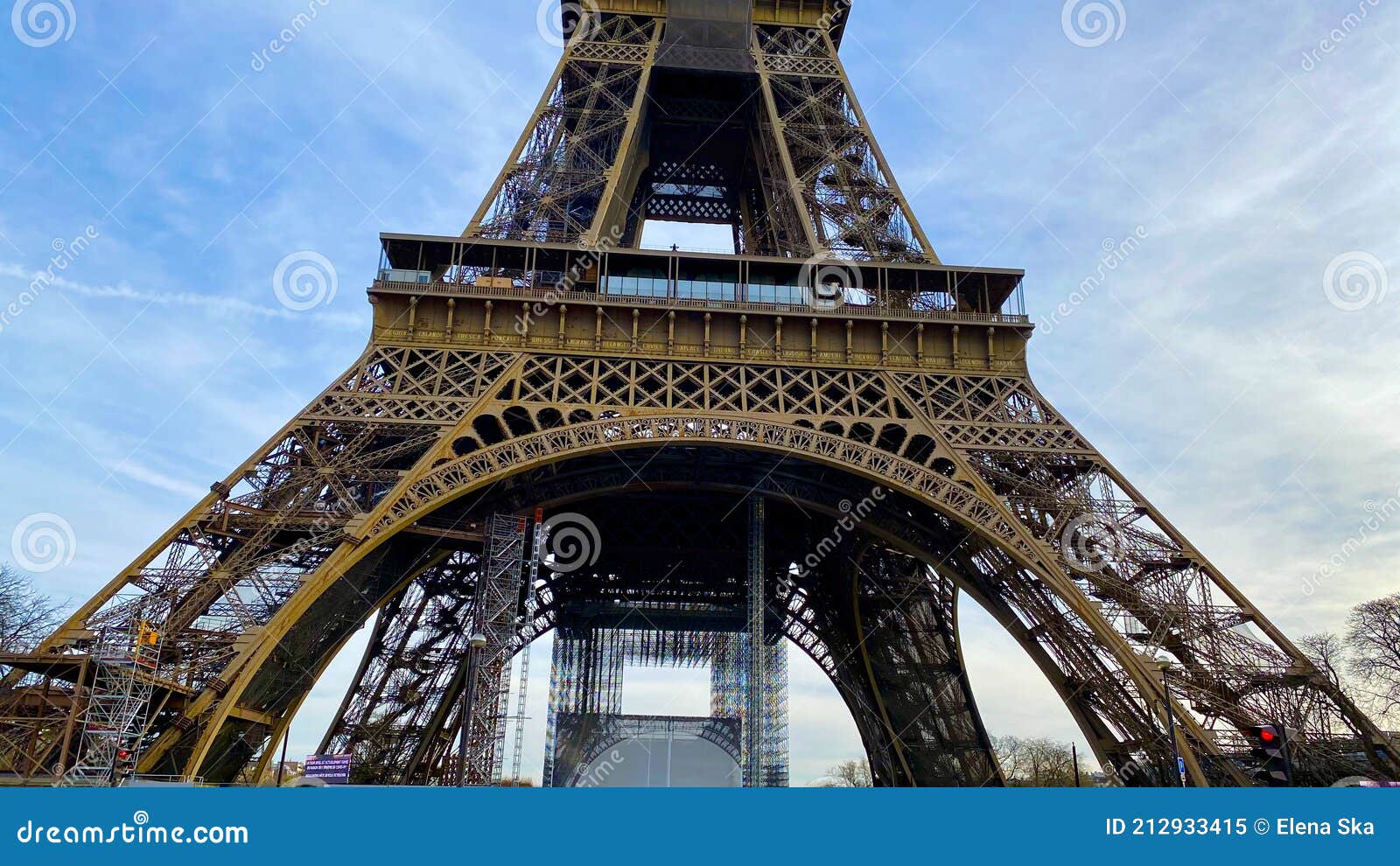 A Panoramic View of Eiffel Tower in Paris Stock Image - Image of iconic ...