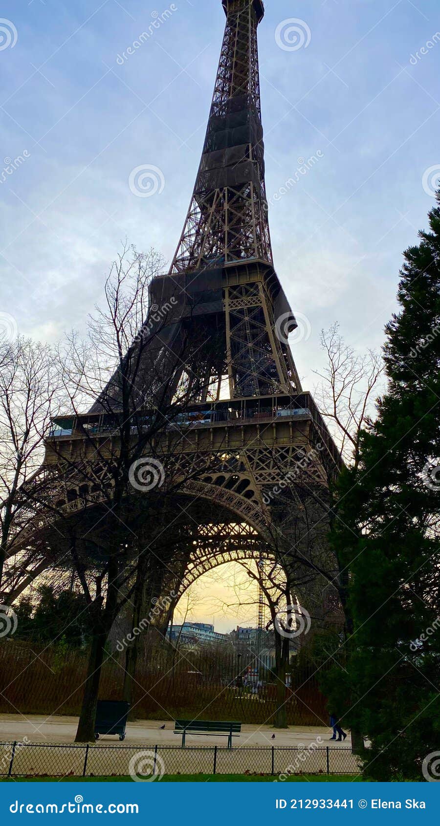 A Panoramic View of Eiffel Tower in Paris Stock Image - Image of tower ...