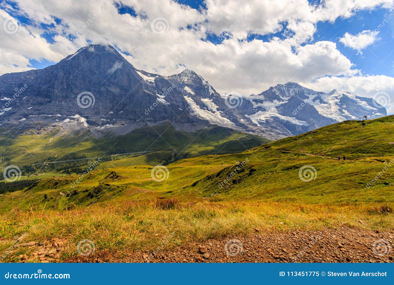 Panoramic View on Eiger, Monch and Jungfrau in Summer Stock Image ... Panoramic View on Eiger, Monch and Jungfrau in Summer Stock Image ...