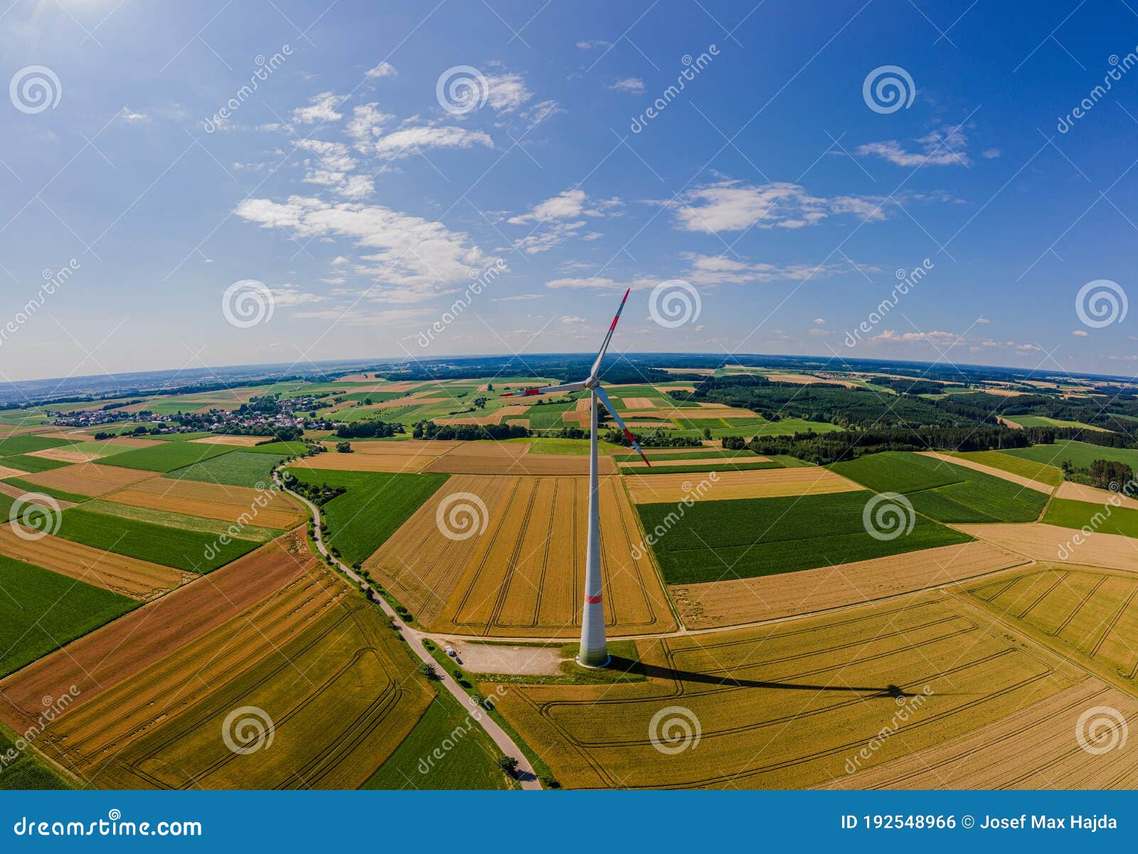 Panoramic View of an Electric Windmill Stock Photo - Image of nature ...