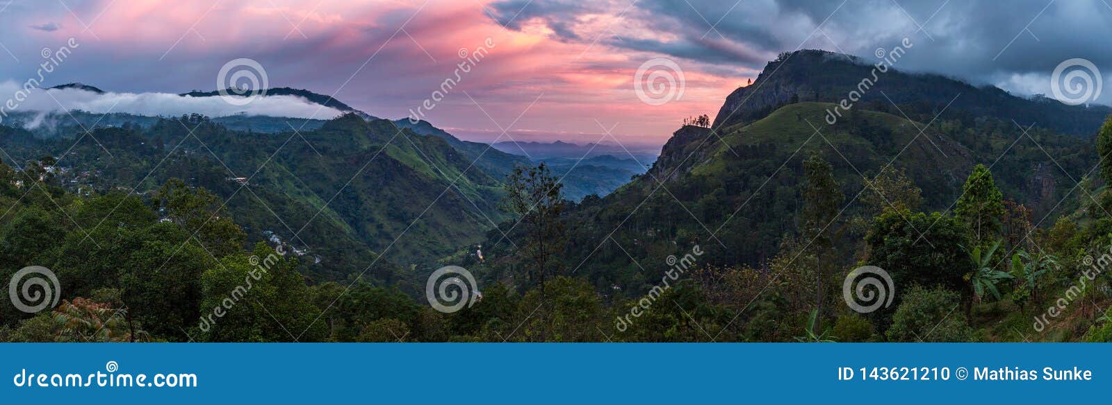 Panoramic View on Ella Gap while Sunrise Stock Photo - Image of dusk ...