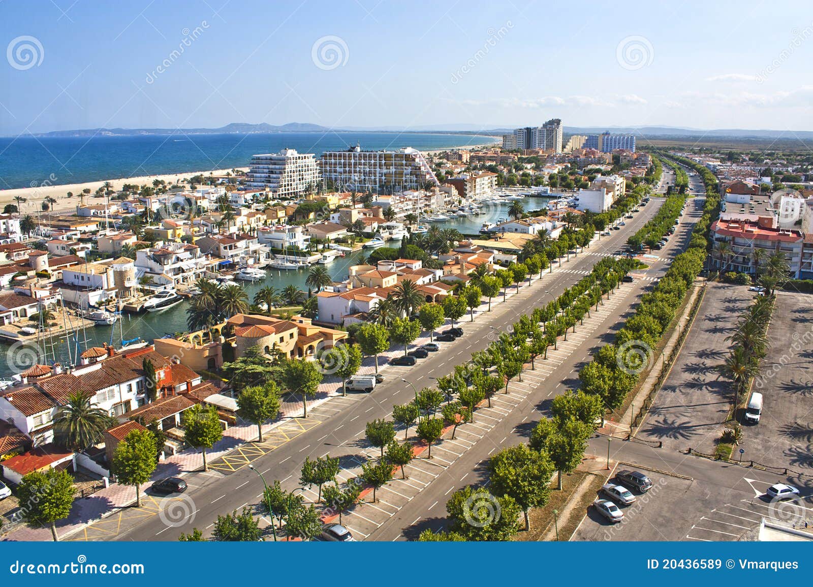 Panoramic View of Empuriabrava Stock Image - Image of canals, costa ...