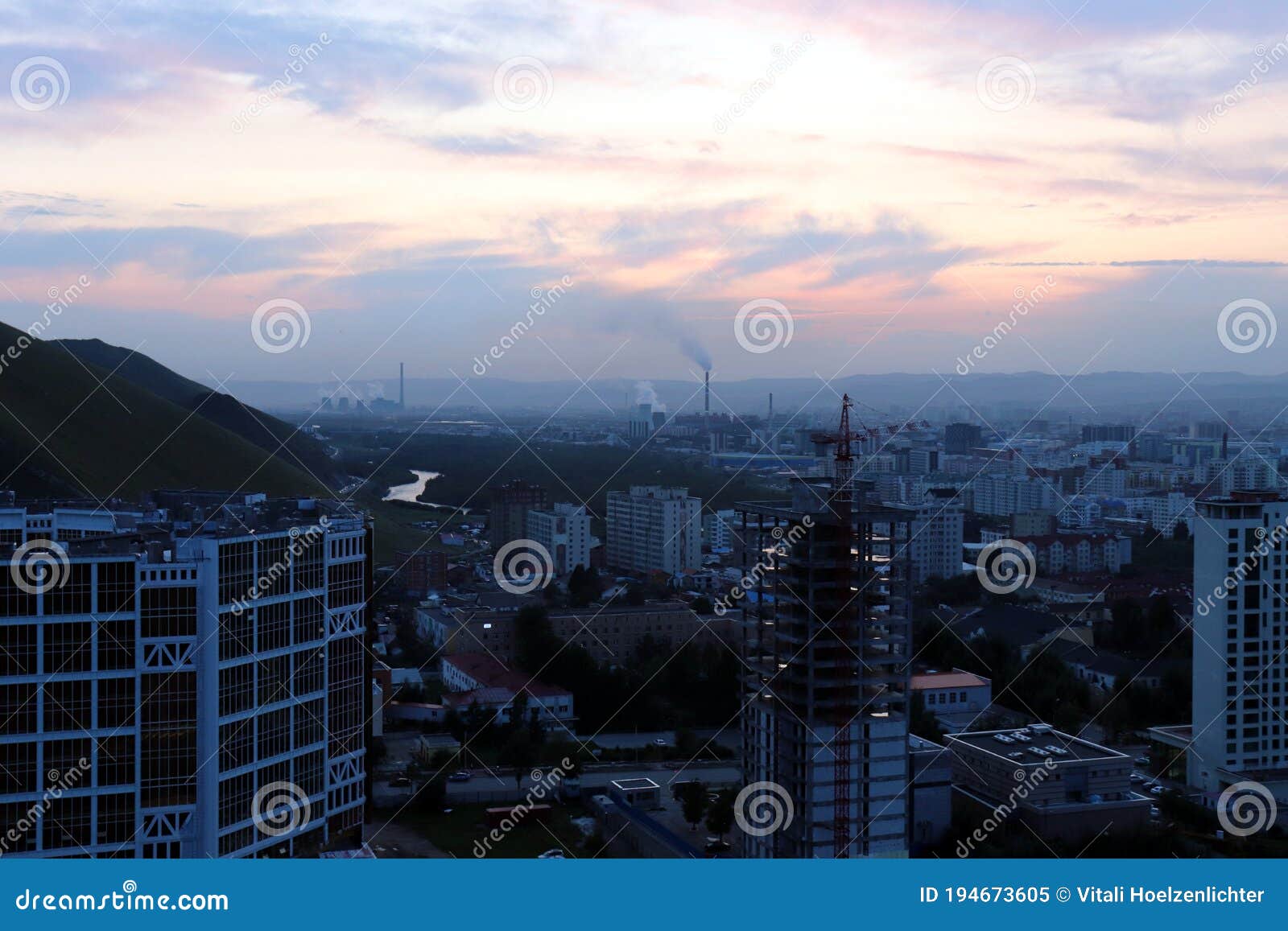 The Panoramic View of the Entire City of Ulaanbaatar in Mongolia Stock ...