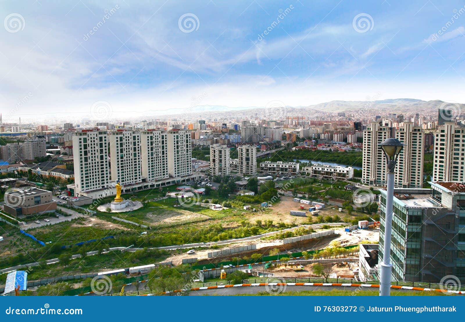 The Panoramic View of the Entire City of Ulaanbaatar, Mongolia Stock ...
