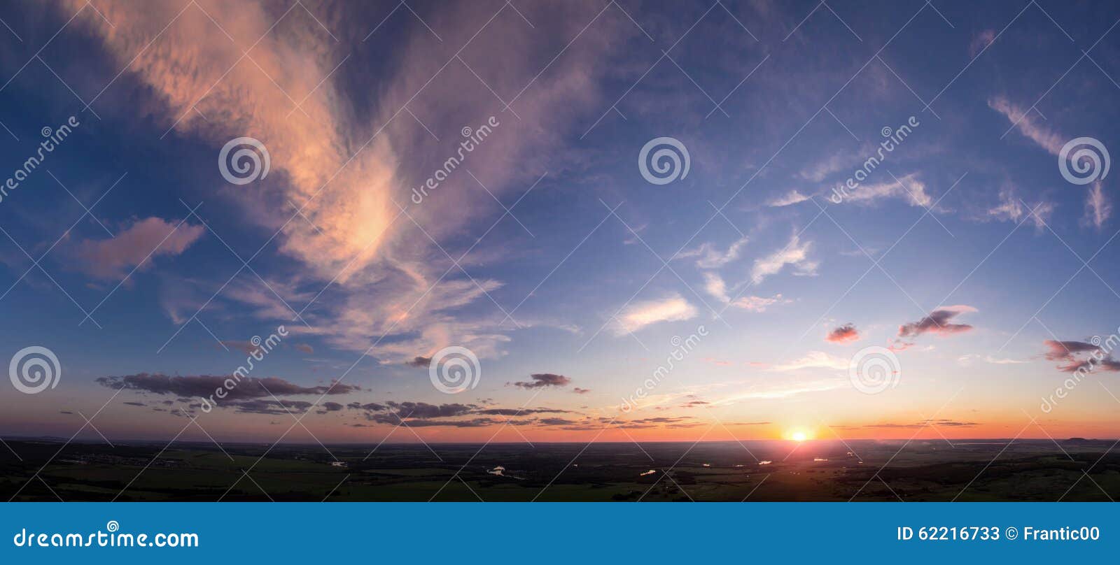 Panoramic View of Evening Sky Stock Image - Image of summer, background ...
