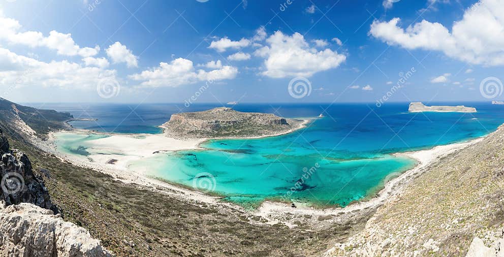 Panoramic View of Exotic Beach in Crete, Greece Stock Photo - Image of ...