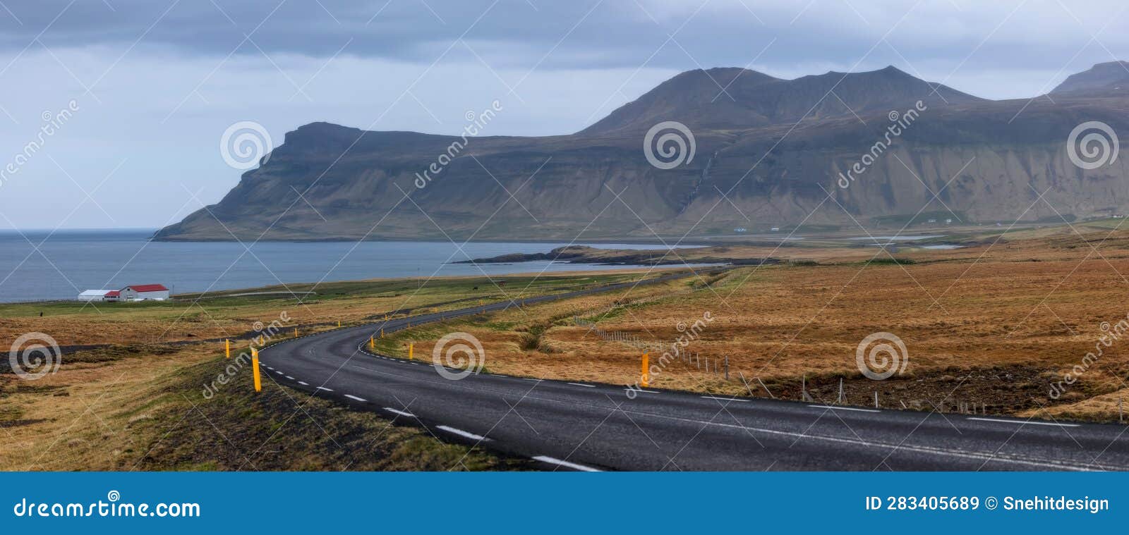 Panoramic View of Famous Iceland Ring Road 1 Along the Atlantic Coast ...