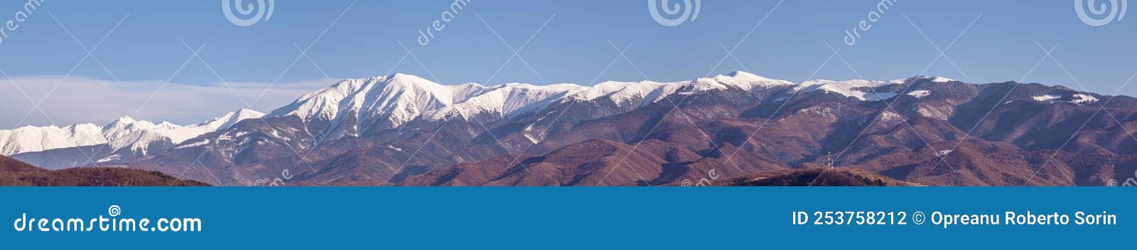 Panoramic View of the Famous Romanian Mountains Fagaras Stock Photo ...
