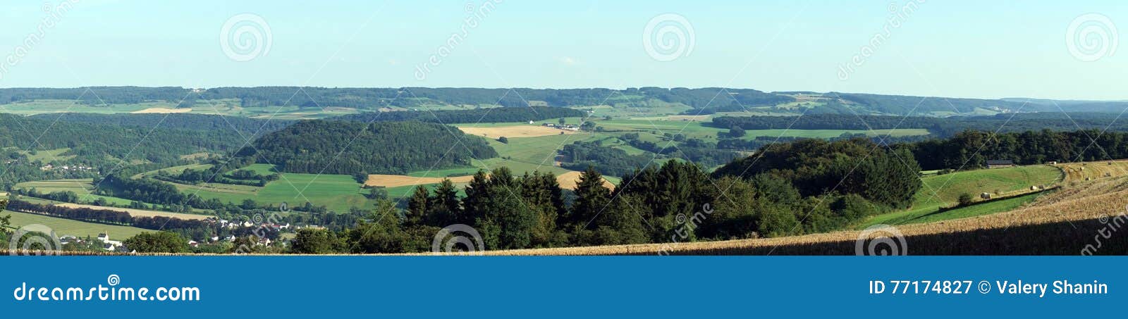 Panoramic View of Farm Field Stock Image - Image of forest, panoramic ...