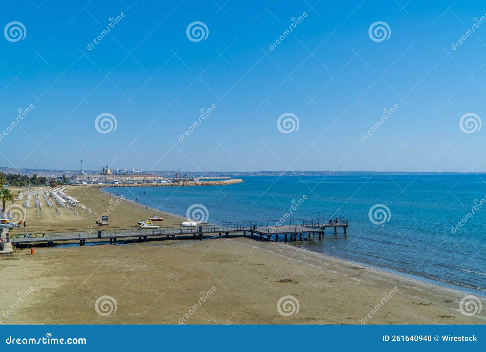 Panoramic View of the Finikoudes Beach in Central Larnaca Stock Photo ...