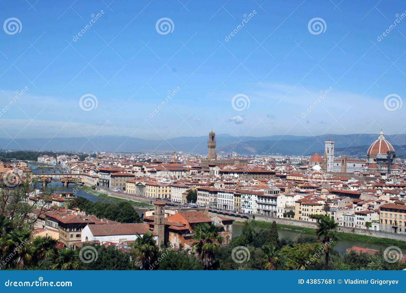Panoramic view of Florence stock image. Image of city - 43857681