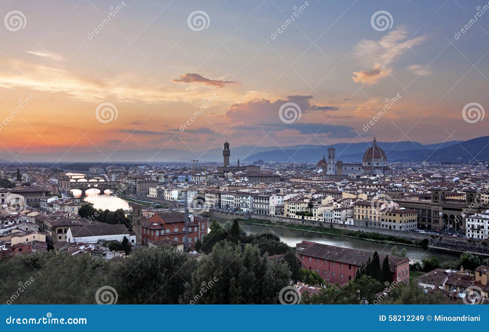 Panoramic View of Florence - Tuscany, Italy Stock Image - Image of ...