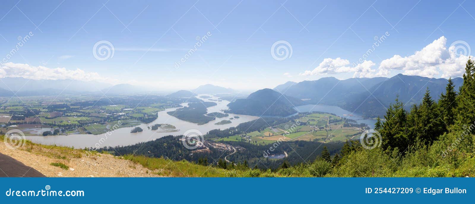 Panoramic View of Fraser Valley from Top of the Mountain. Stock Image ... Panoramic View of Fraser Valley from Top of the Mountain. Stock Image ...