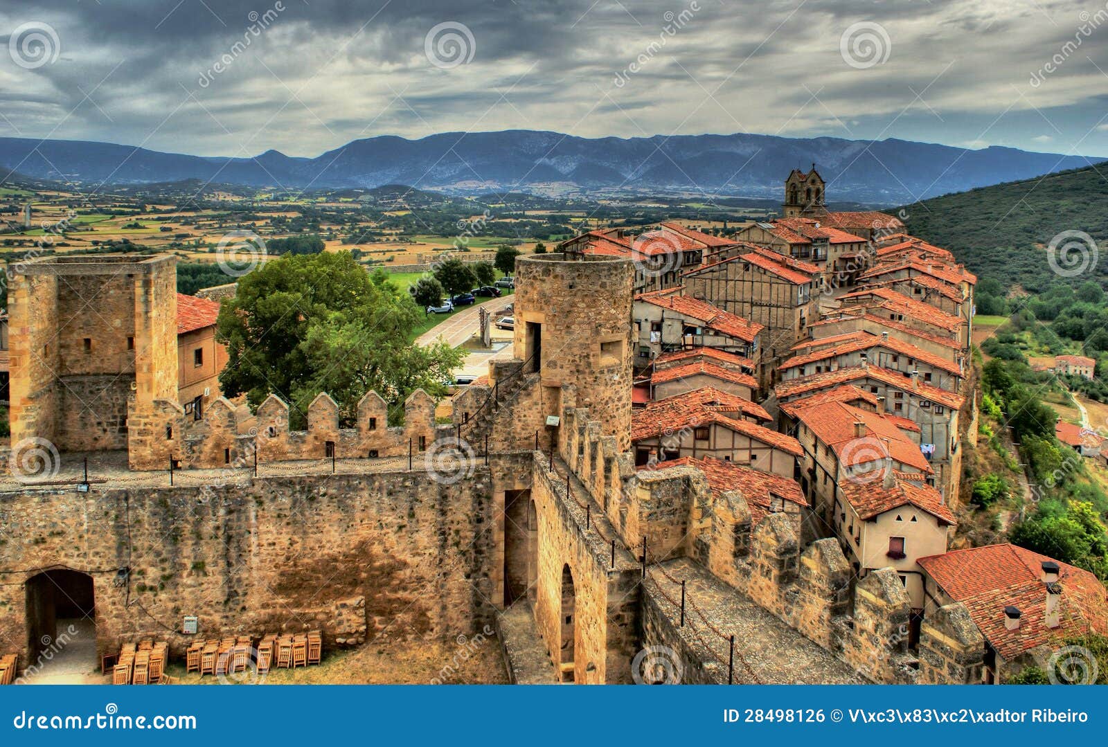 Panoramic view of Frias stock photo. Image of castilie - 28498126