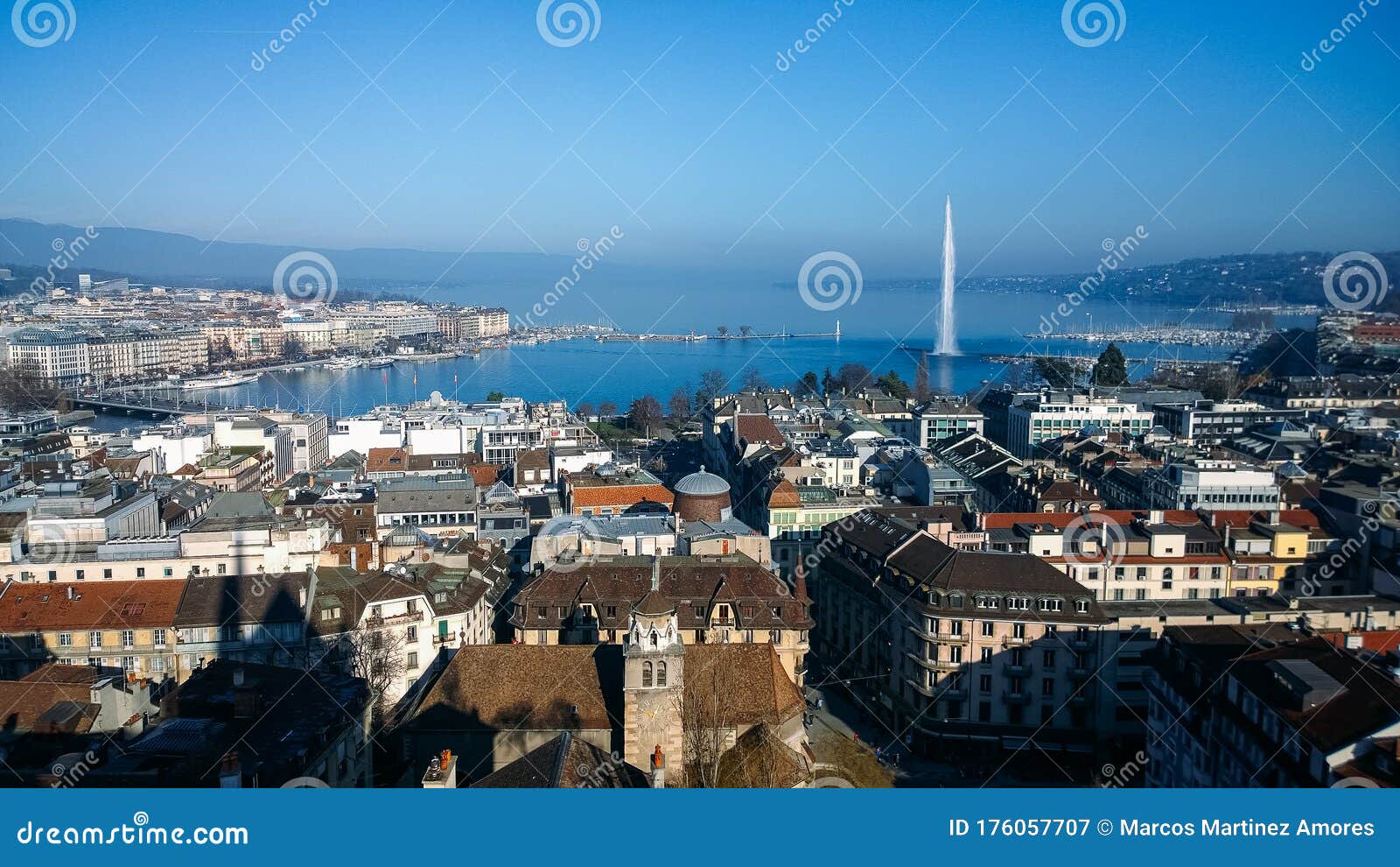 Panoramic View of Geneva, Beauty View, Switzerland Stock Image - Image ...