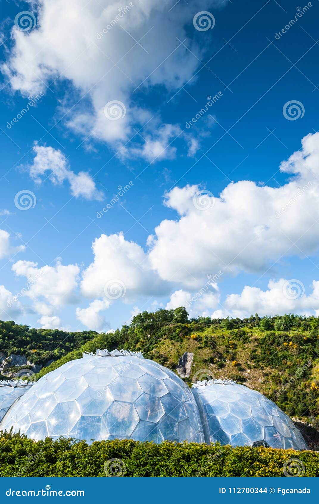 Panoramic View of the Geodesic Biome Domes at the Eden Project ...