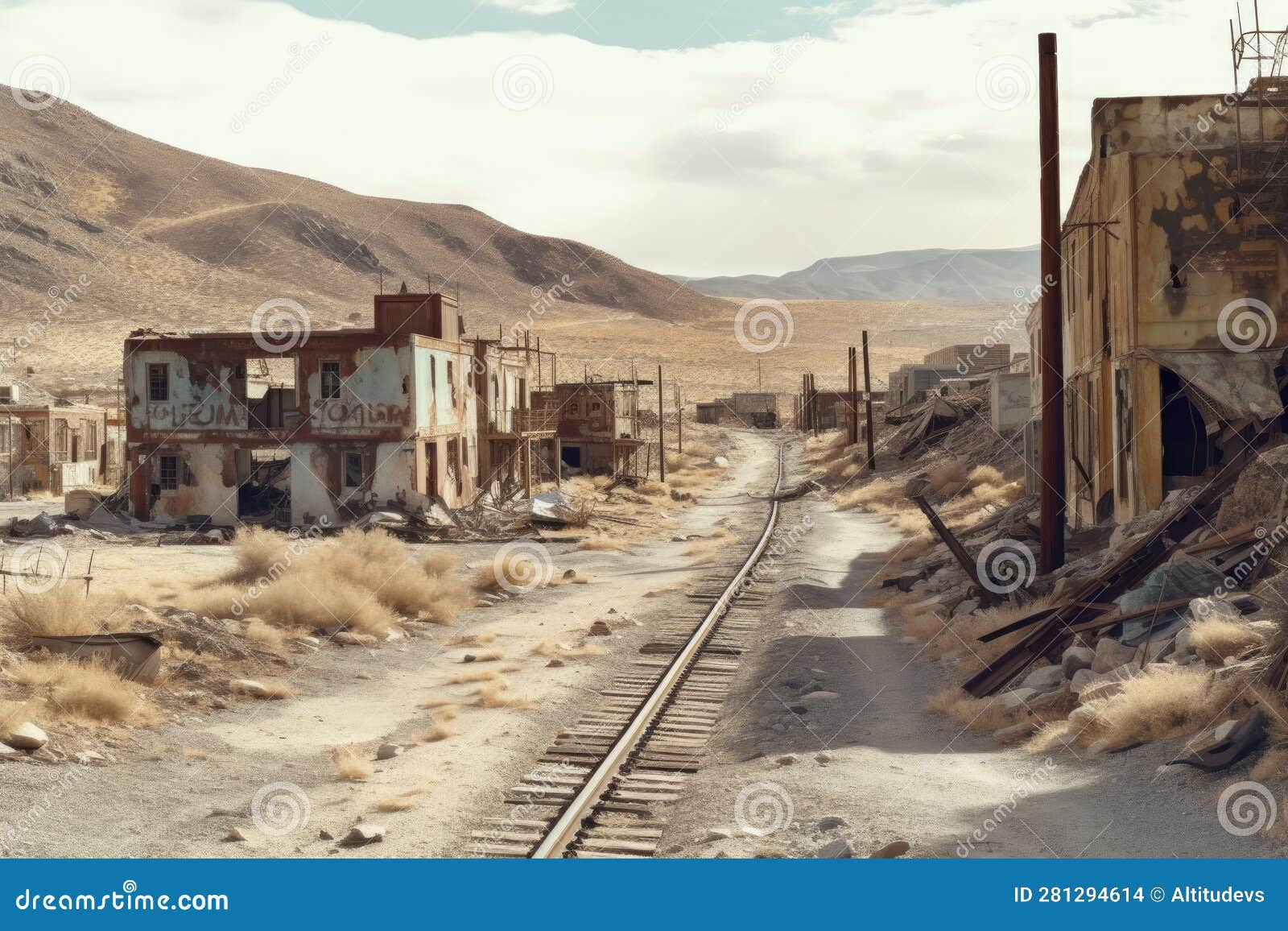 Panoramic View of the Ghost Town, Showing the Desolation and Decay ...