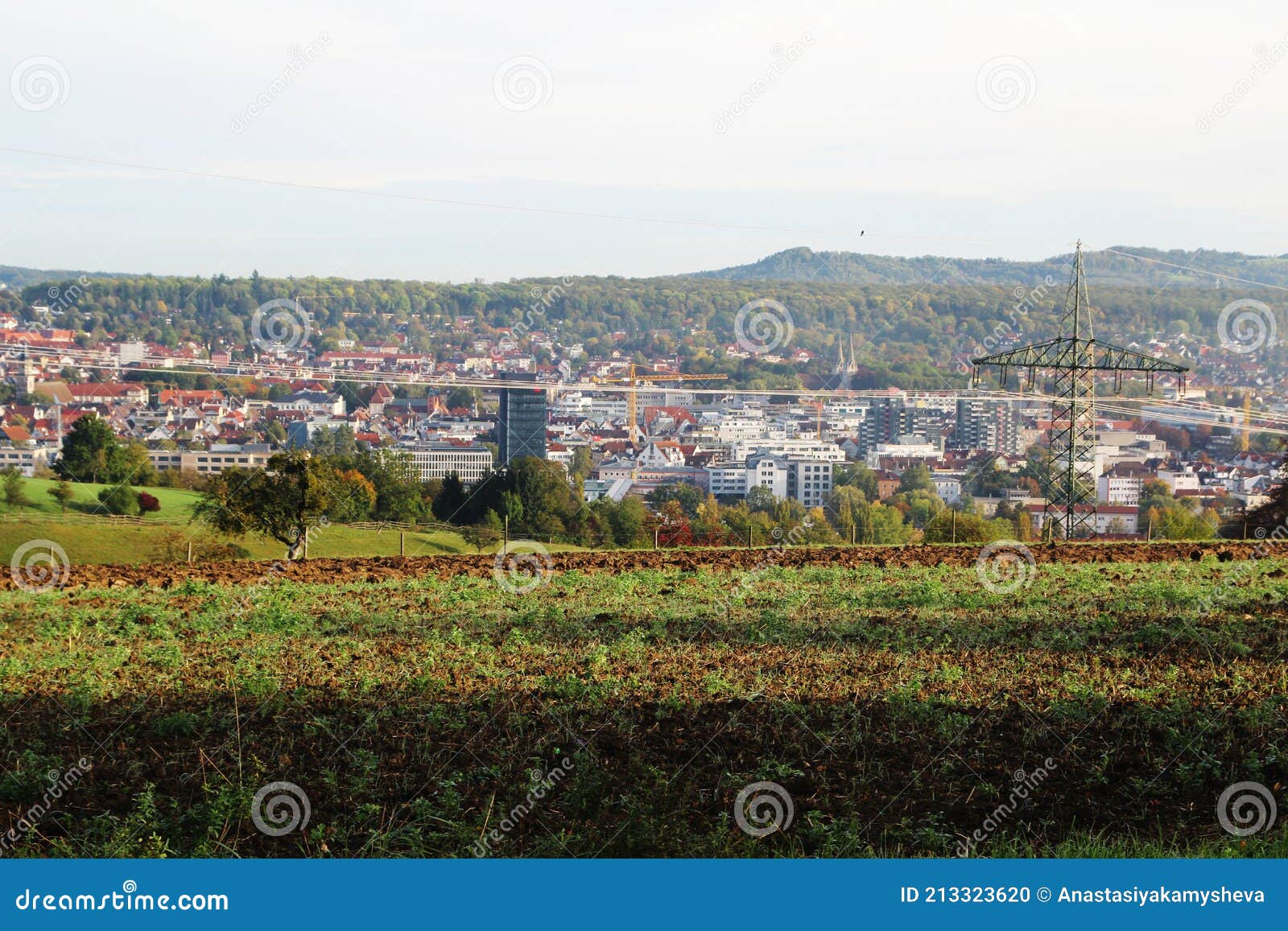 The Panoramic View of Goeppingen, Germany Stock Photo - Image of hill ...