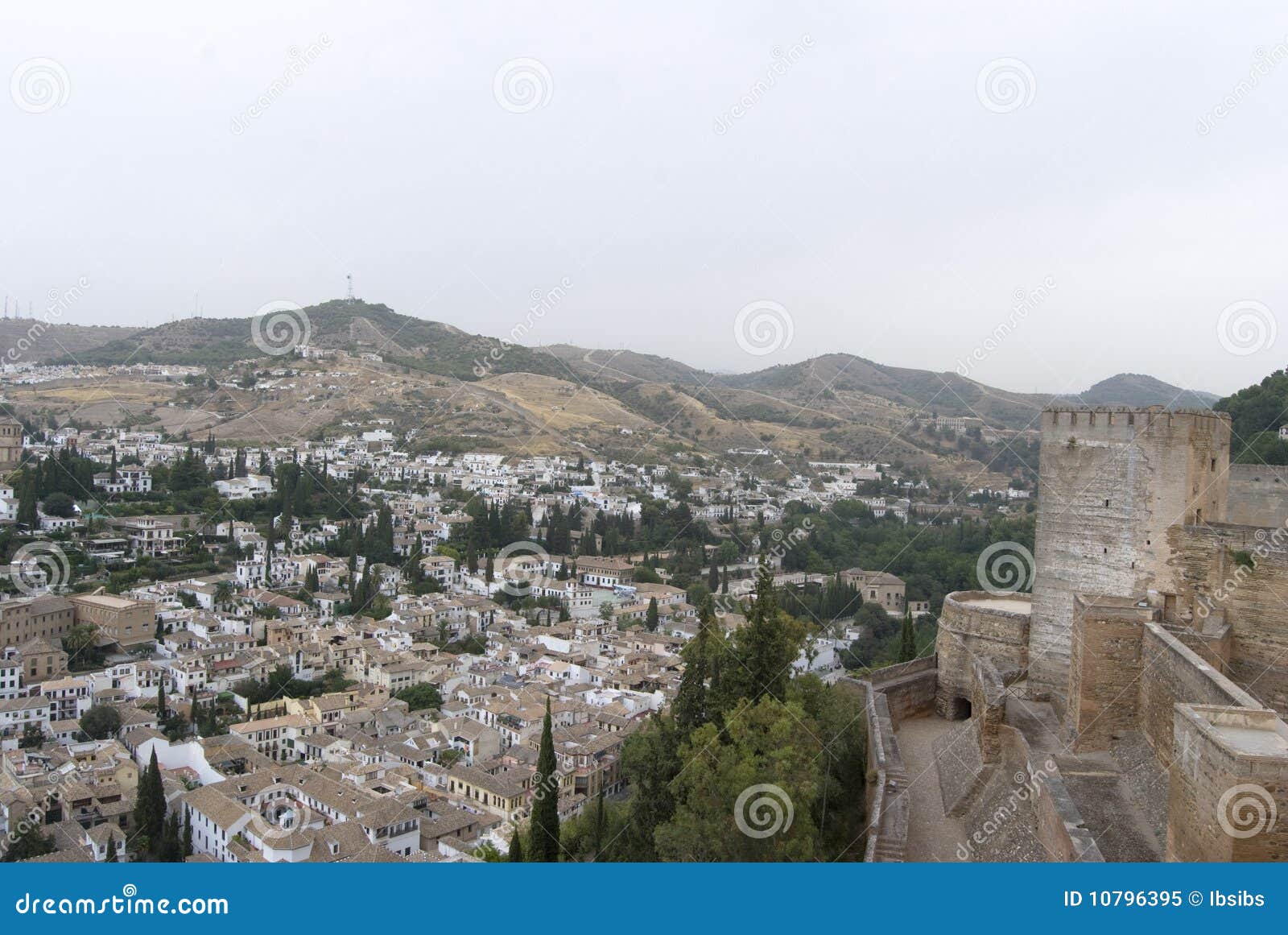 Panoramic view of Granada stock image. Image of moor - 10796395