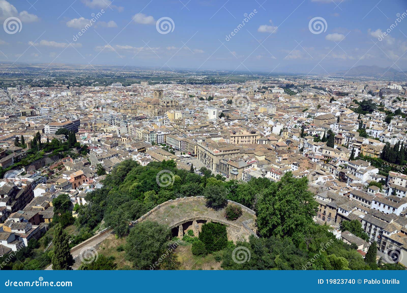 Panoramic view of Granada stock photo. Image of wall - 19823740