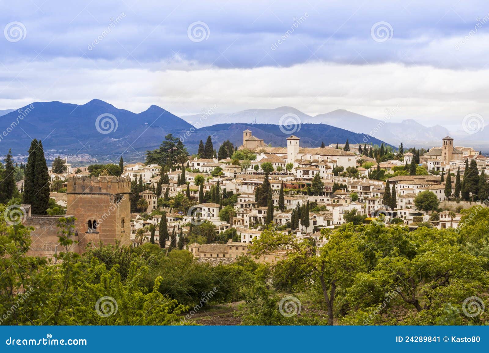 Panoramic View of Granada, Andalusia, Spain Stock Image - Image of ...