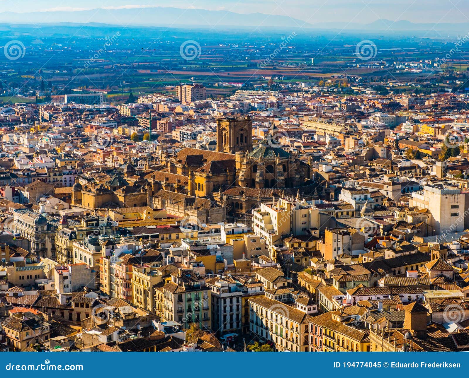 Panoramic View of Granada City Stock Image - Image of medieval, fort ...