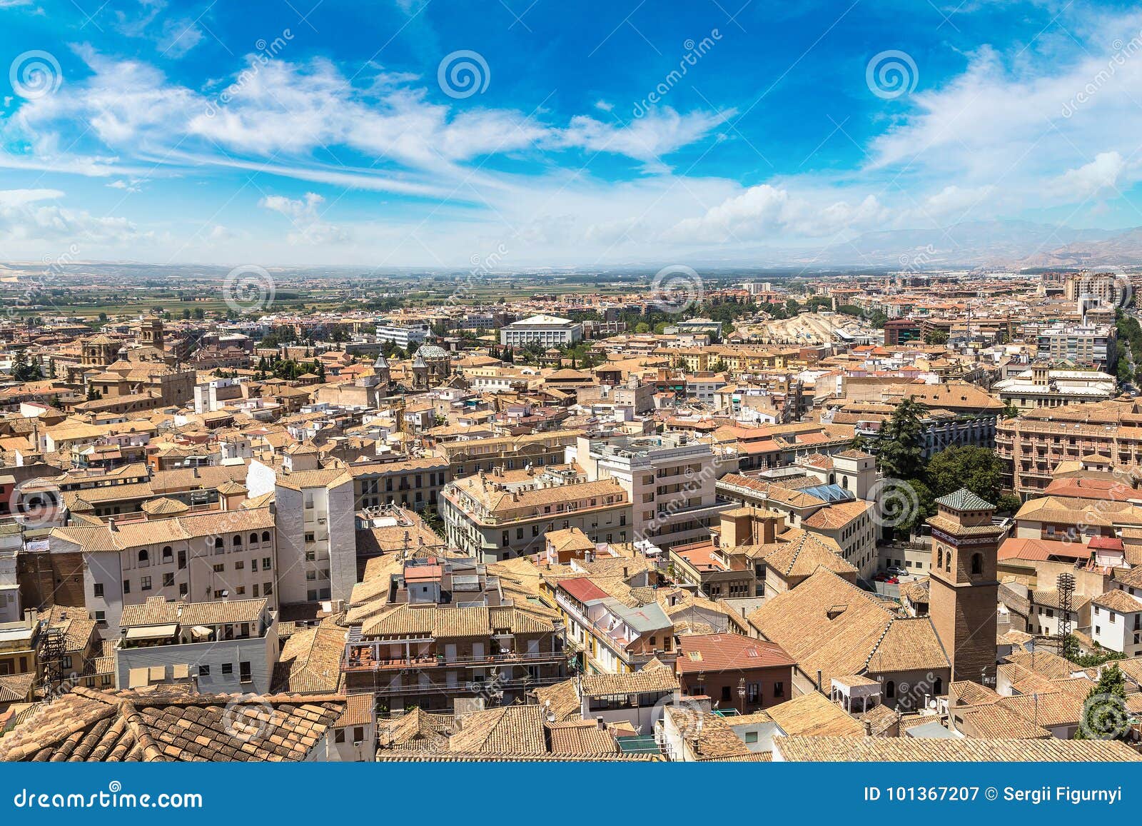 Panoramic view of Granada stock image. Image of albaicin - 101367207