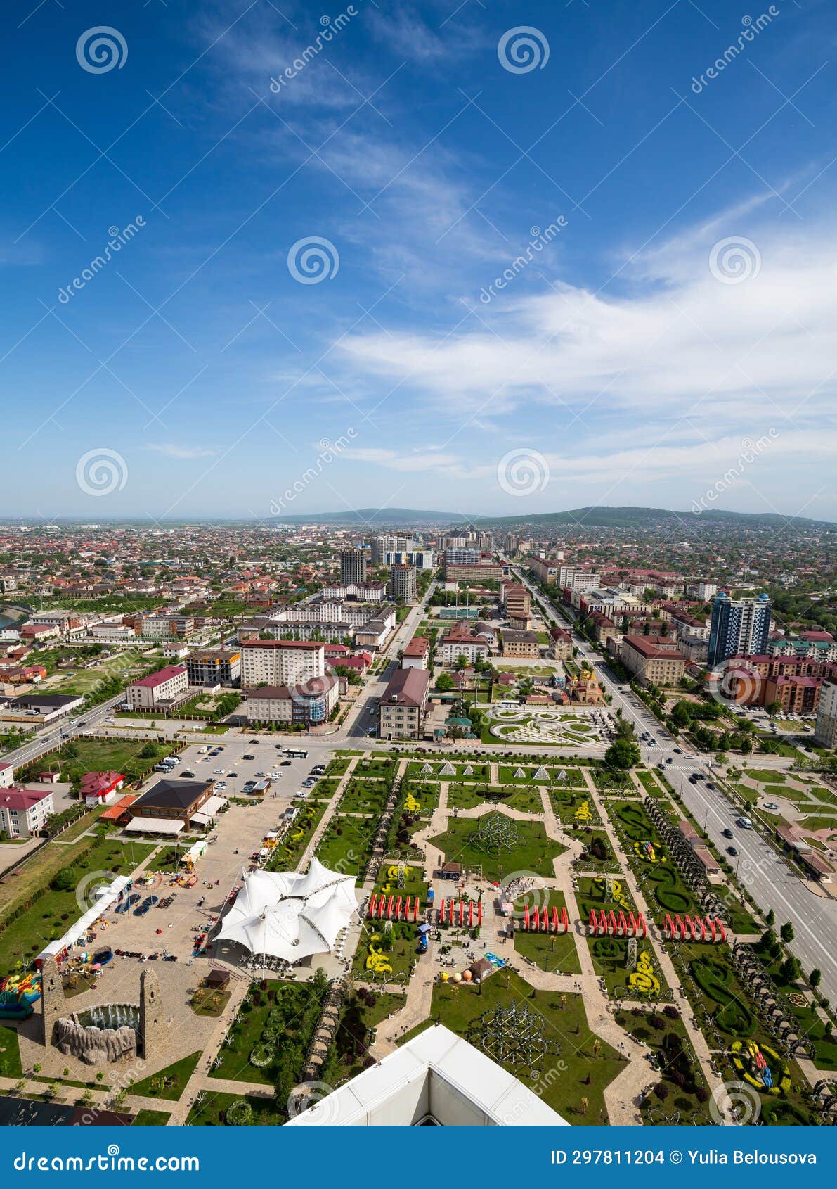 Panoramic view of Grozny stock photo. Image of cityscape - 297811204