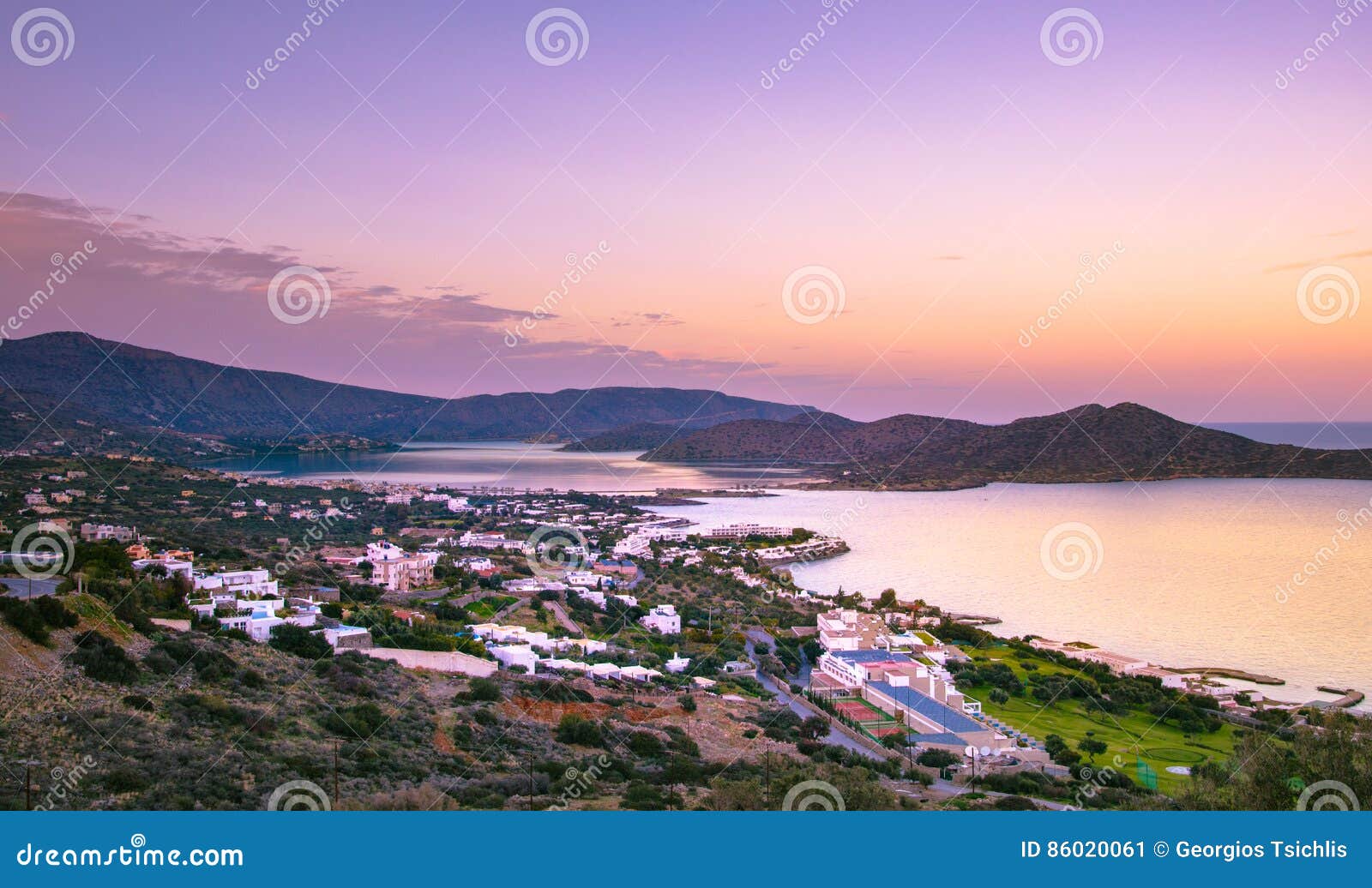 Panoramic View of the Gulf of Elounda with the Famous Village of ...