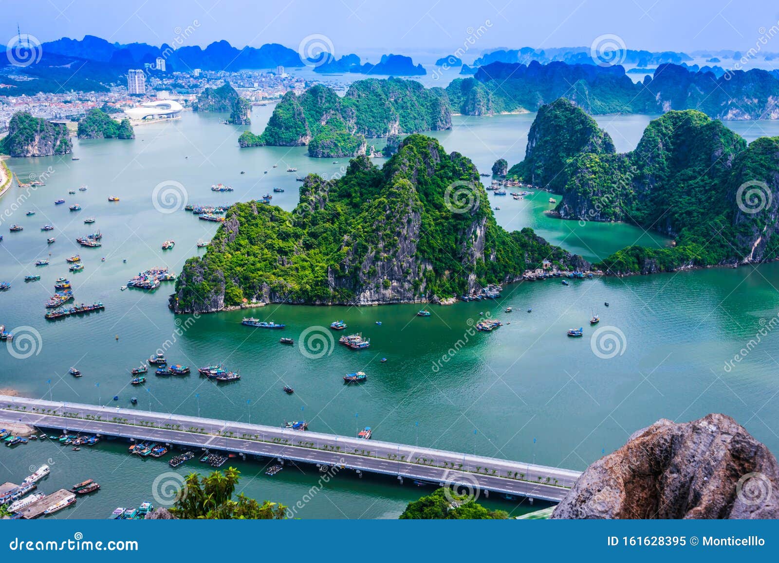 Panoramic View of Ha Long Bay, Vietnam Stock Image - Image of monument ...