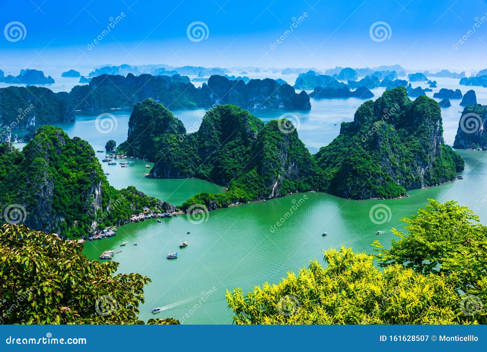 Panoramic View of Ha Long Bay, Vietnam Stock Image - Image of national ...