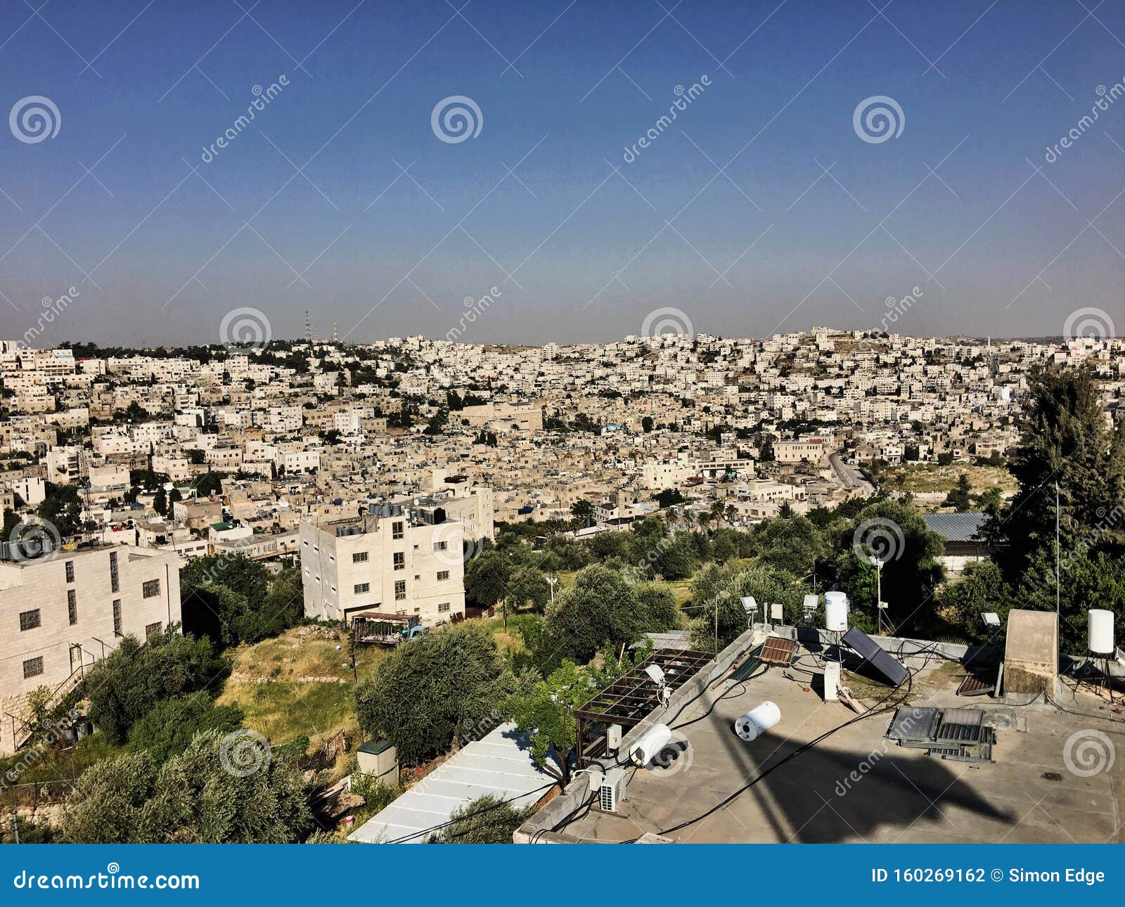Hebron View with Israeli and Palestinian Sides Stock Photo - Image of ...