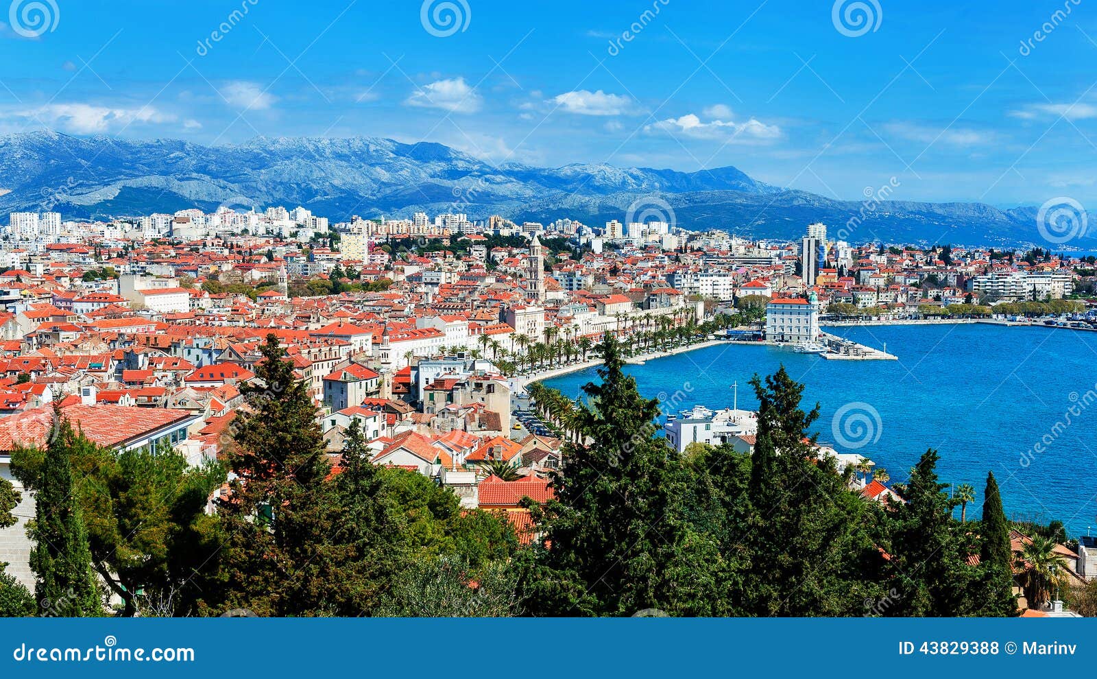 Panoramic View from High on Croatian City of Split Stock Photo - Image ...