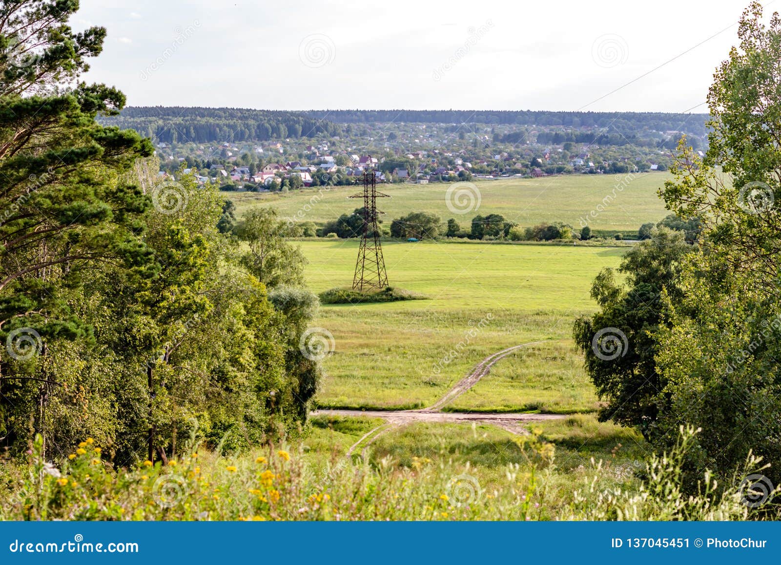 Panoramic View from a High Point To the Fields Stock Image - Image of ...