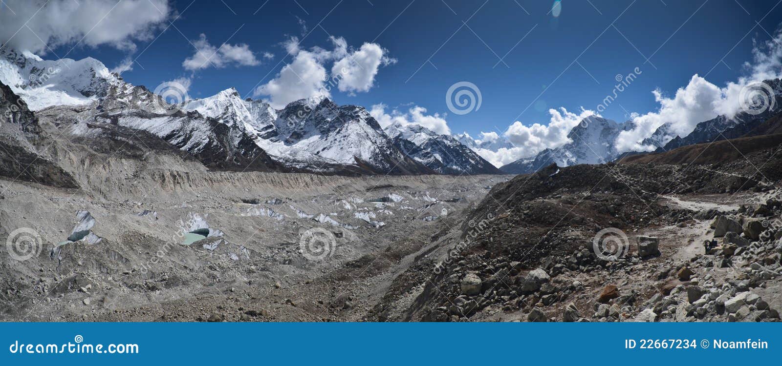 Panoramic View of the Himalayas Stock Photo - Image of lagoon ...