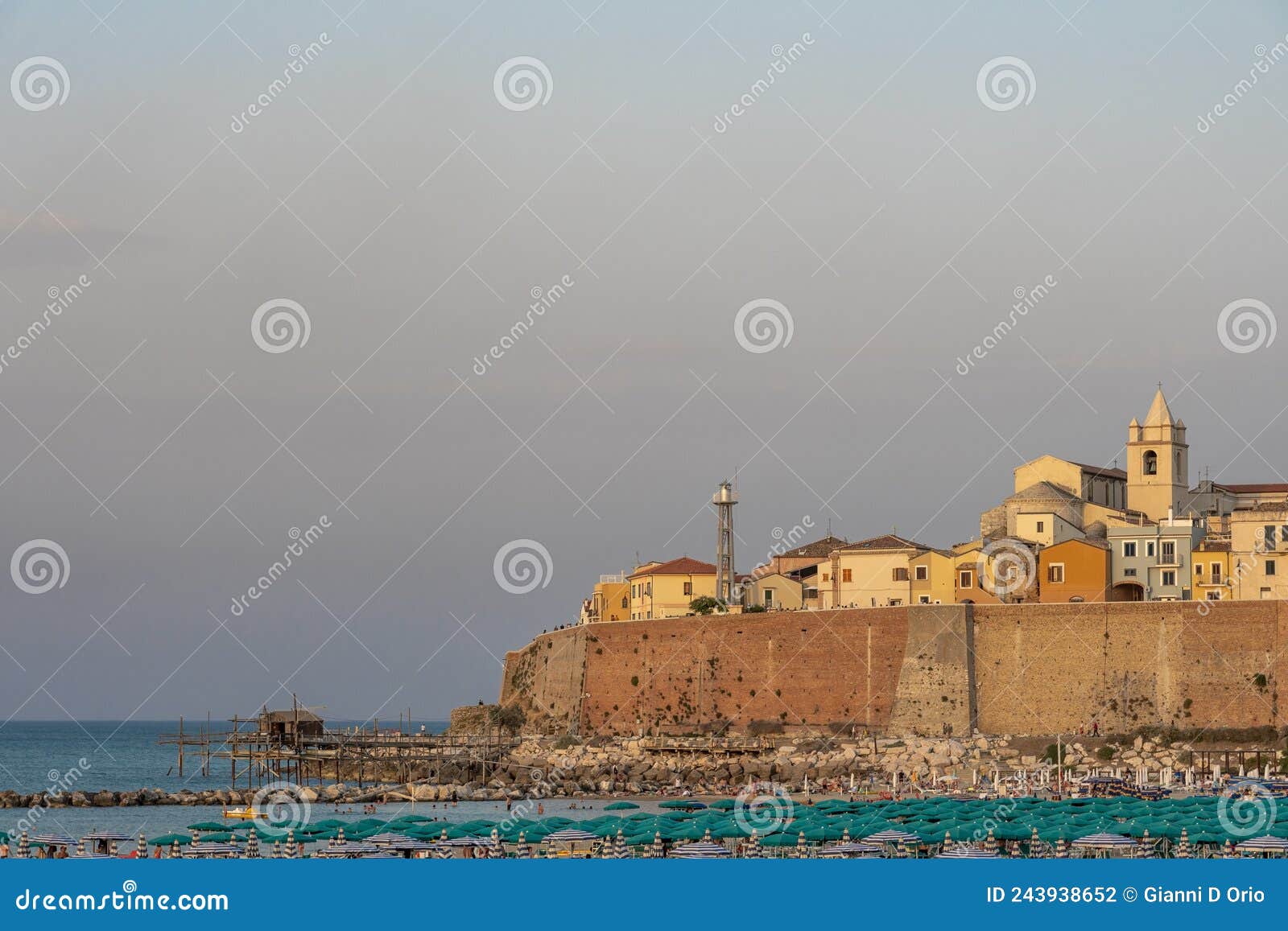 Panoramic View of the Historic Village of Termoli CB - Italy Stock ...