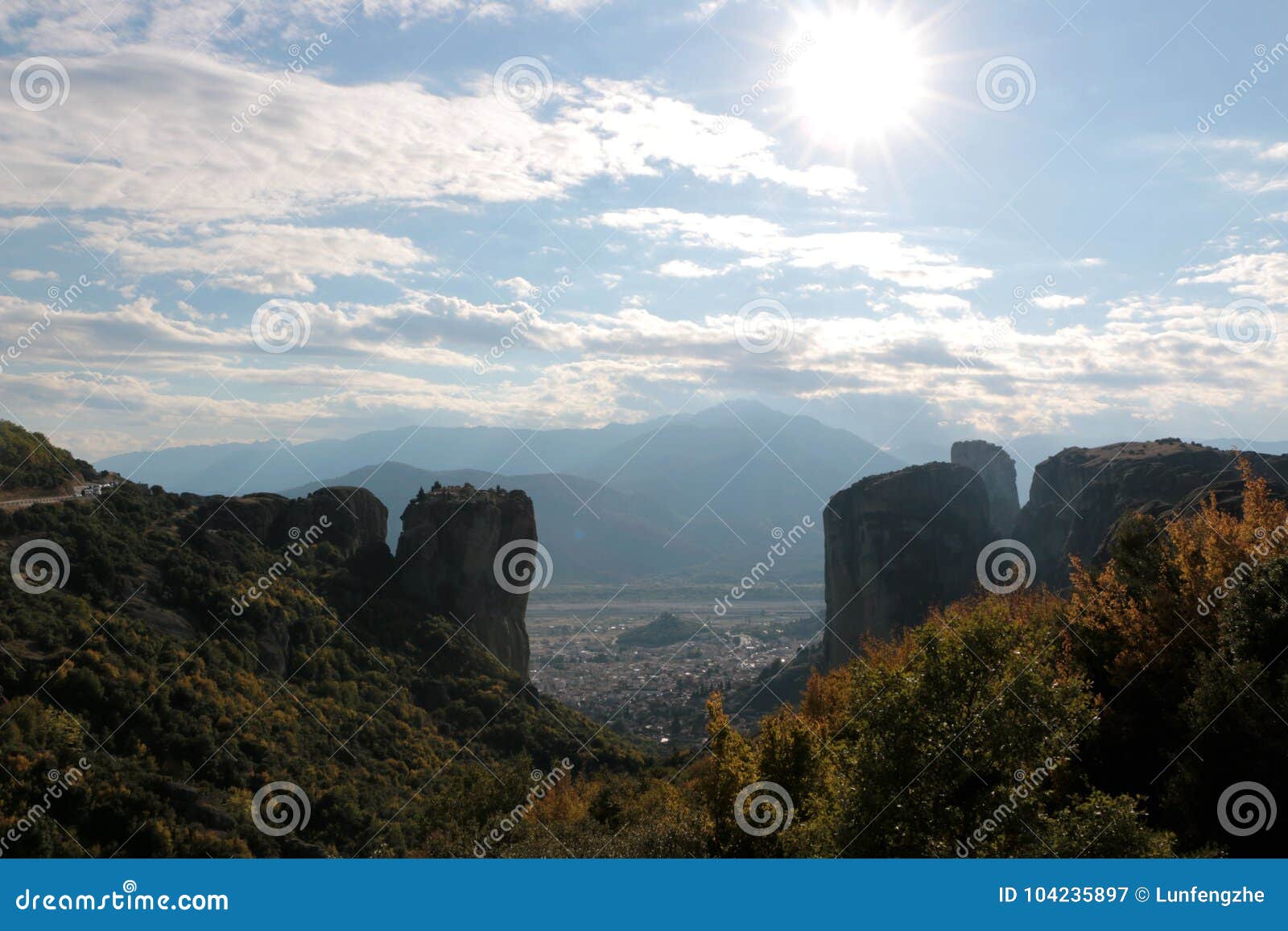Panoramic View of Holy Trinity Monastery Agia Trias in Meteora ...