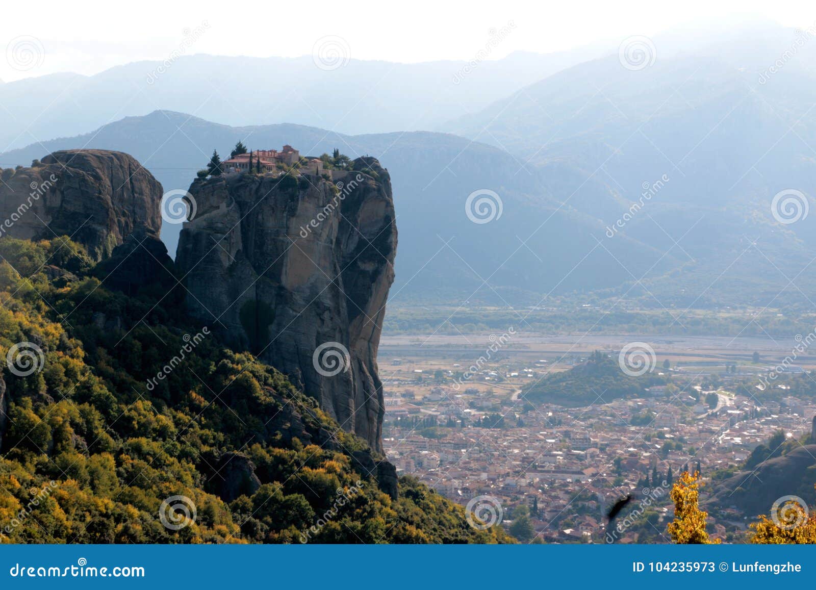 Panoramic View of Holy Trinity Monastery Agia Trias in Meteora ...