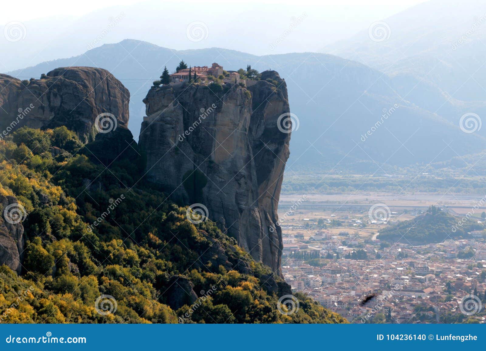 Panoramic View of Holy Trinity Monastery Agia Trias in Meteora ...
