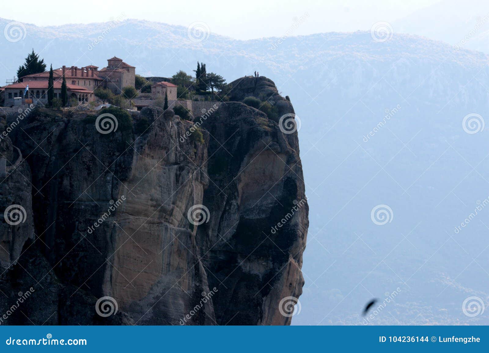 Panoramic View of Holy Trinity Monastery Agia Trias in Meteora ...