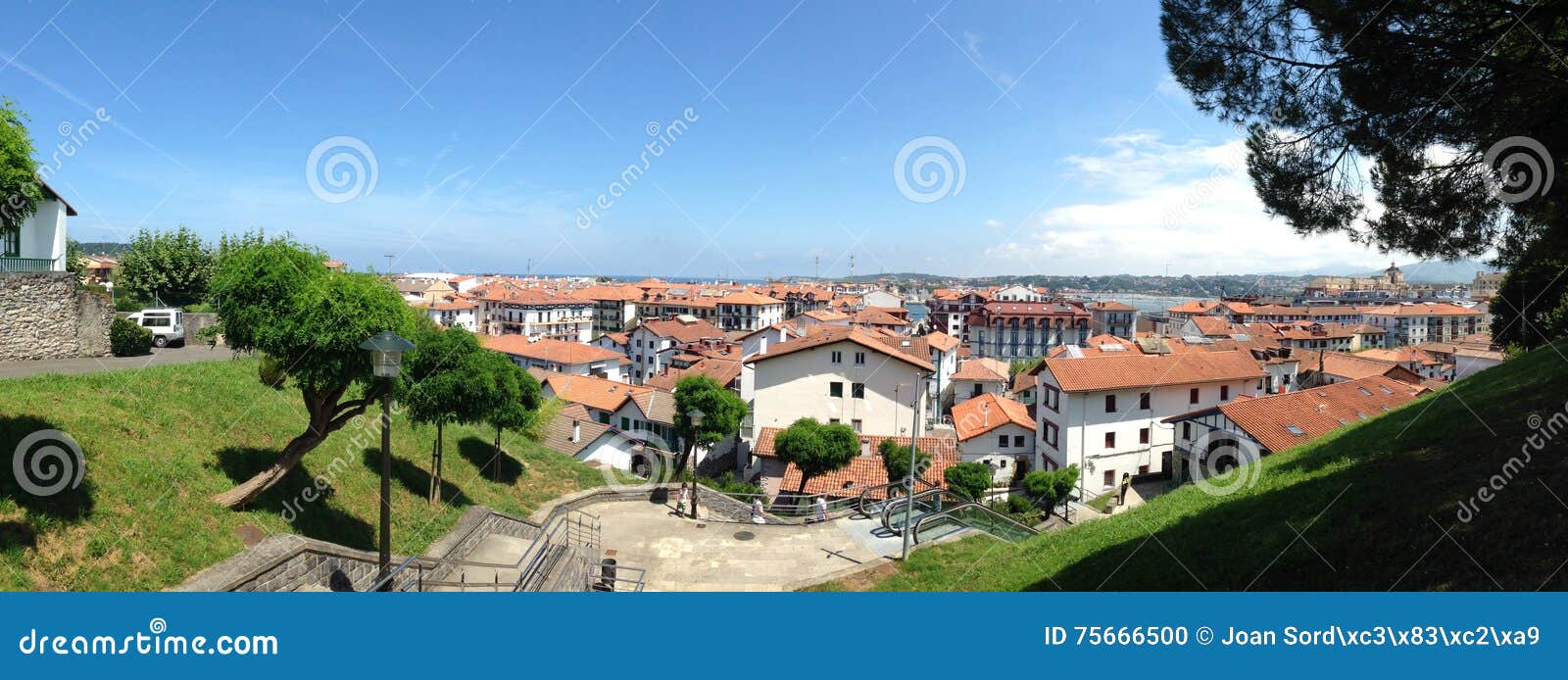 Panoramic View of Hondarribia Editorial Image - Image of trees ...