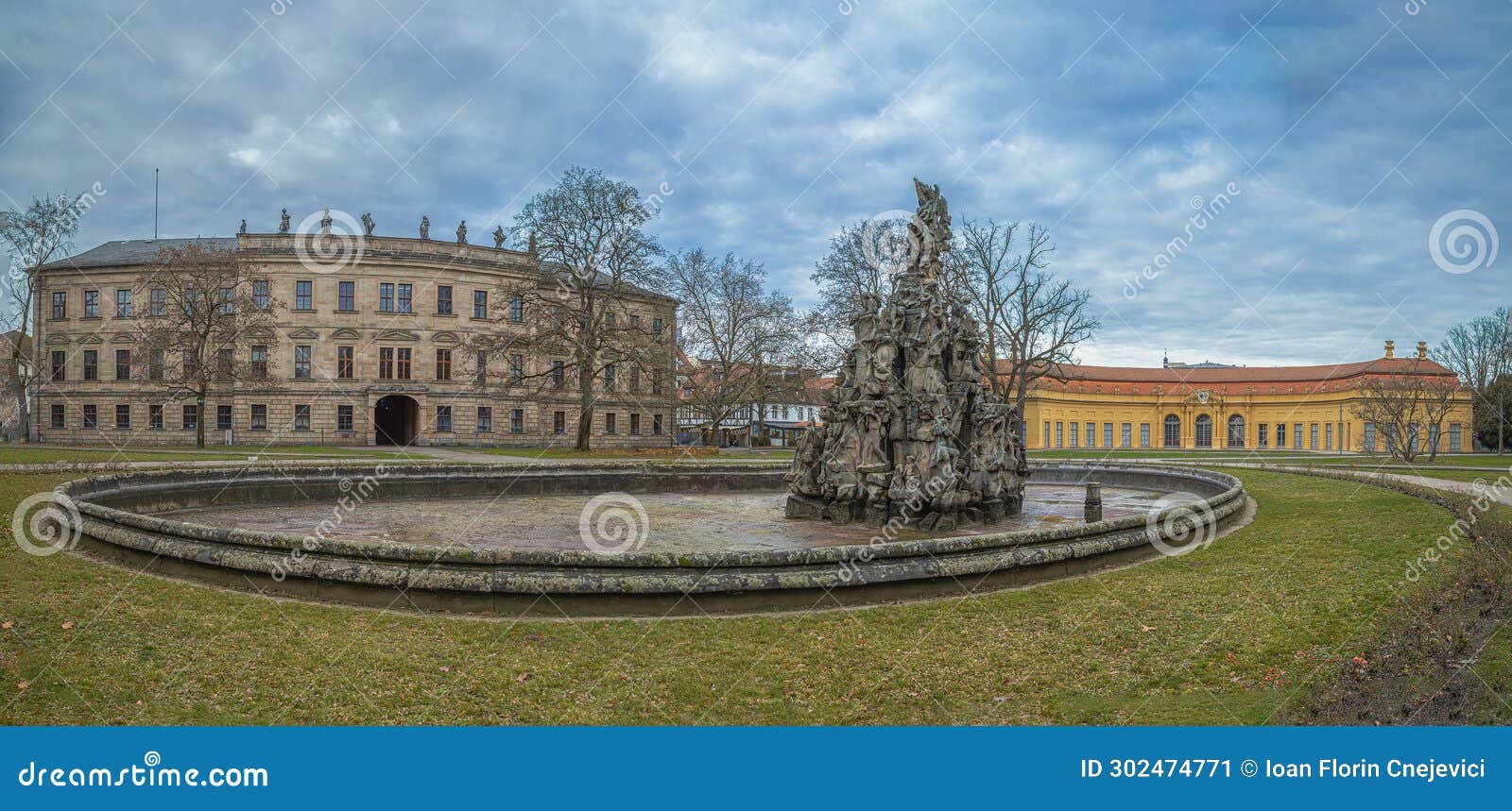 Panoramic View with Huguenot Fountain, Friedrich-Alexander-Universitat ... Panoramic View with Huguenot Fountain, Friedrich-Alexander-Universitat ...