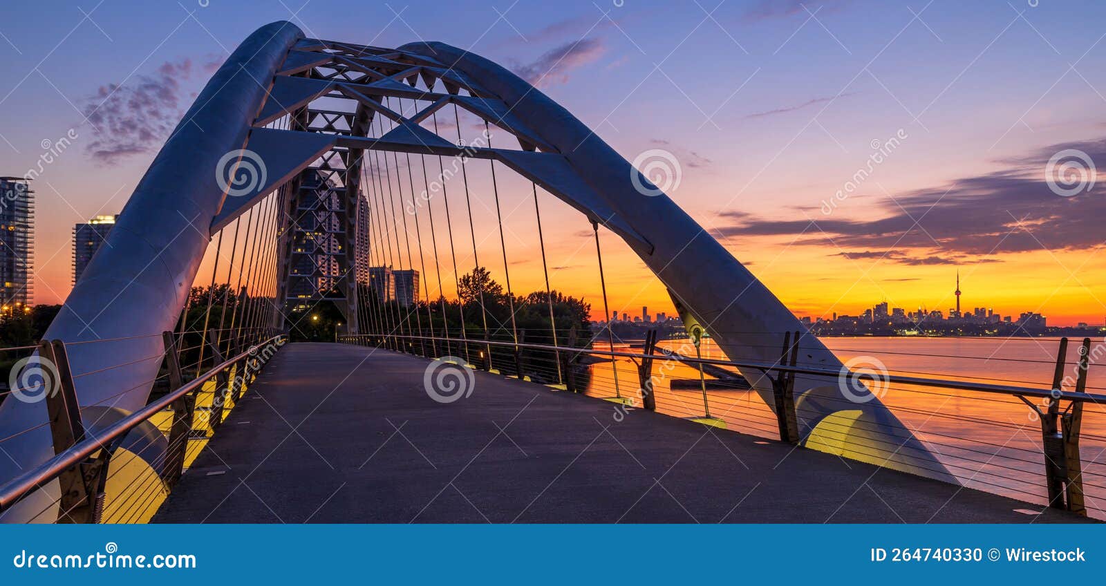 Panoramic View of the Humber Bay Arch Bridge in Toronto, Canada during ...