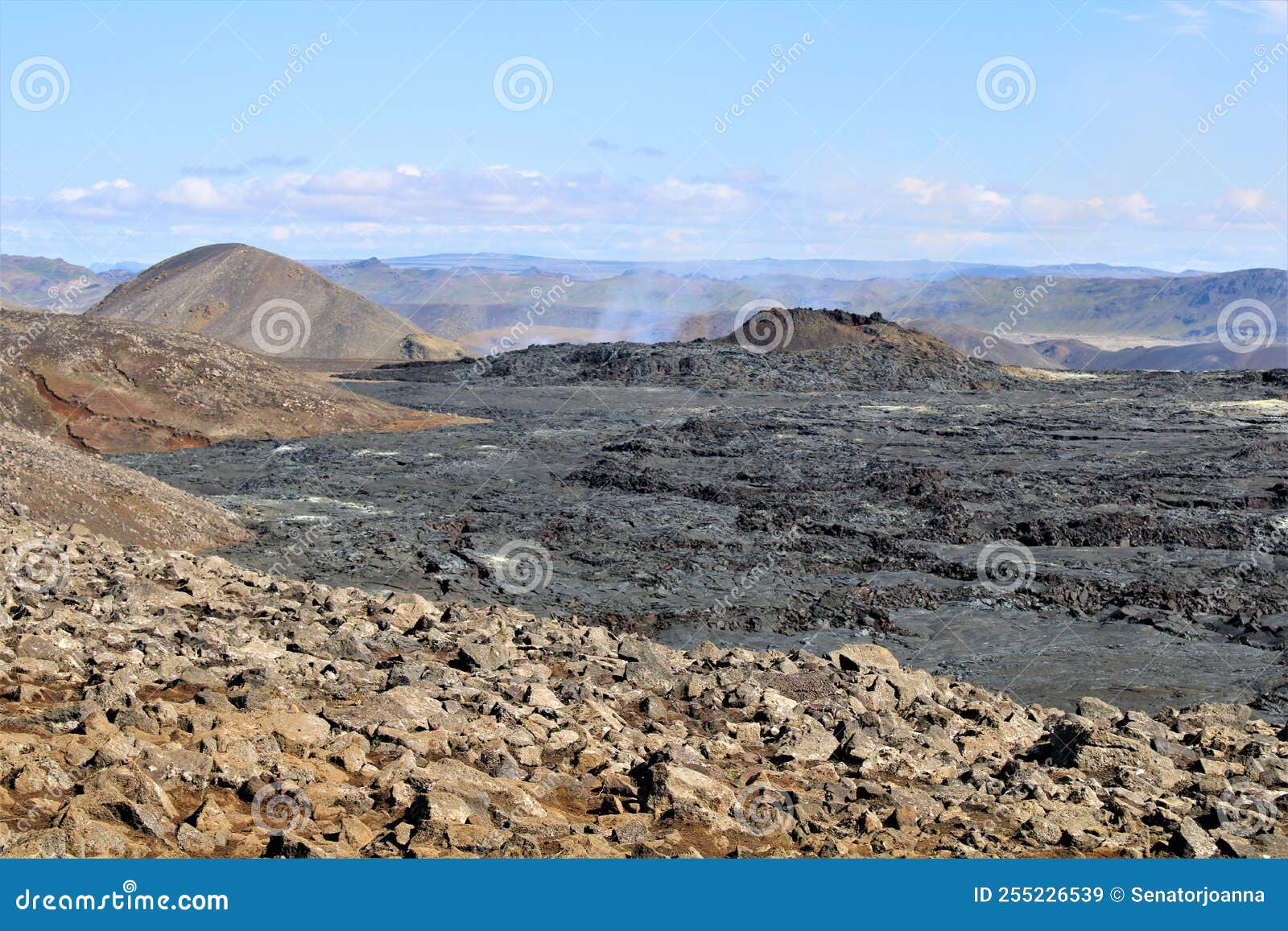 Panoramic View in Iceland - Lava Field Stock Image - Image of highly ...
