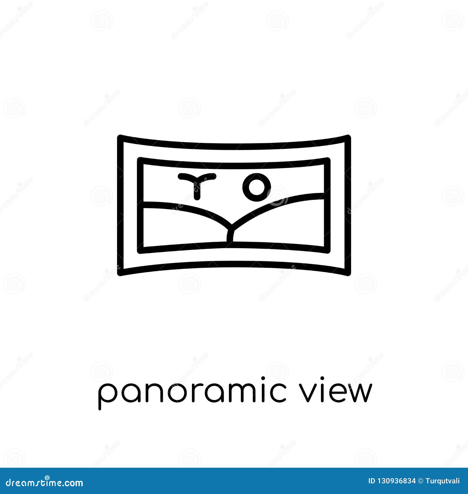 Panoramic View Icon. Trendy Modern Flat Linear Vector Panoramic Stock ...