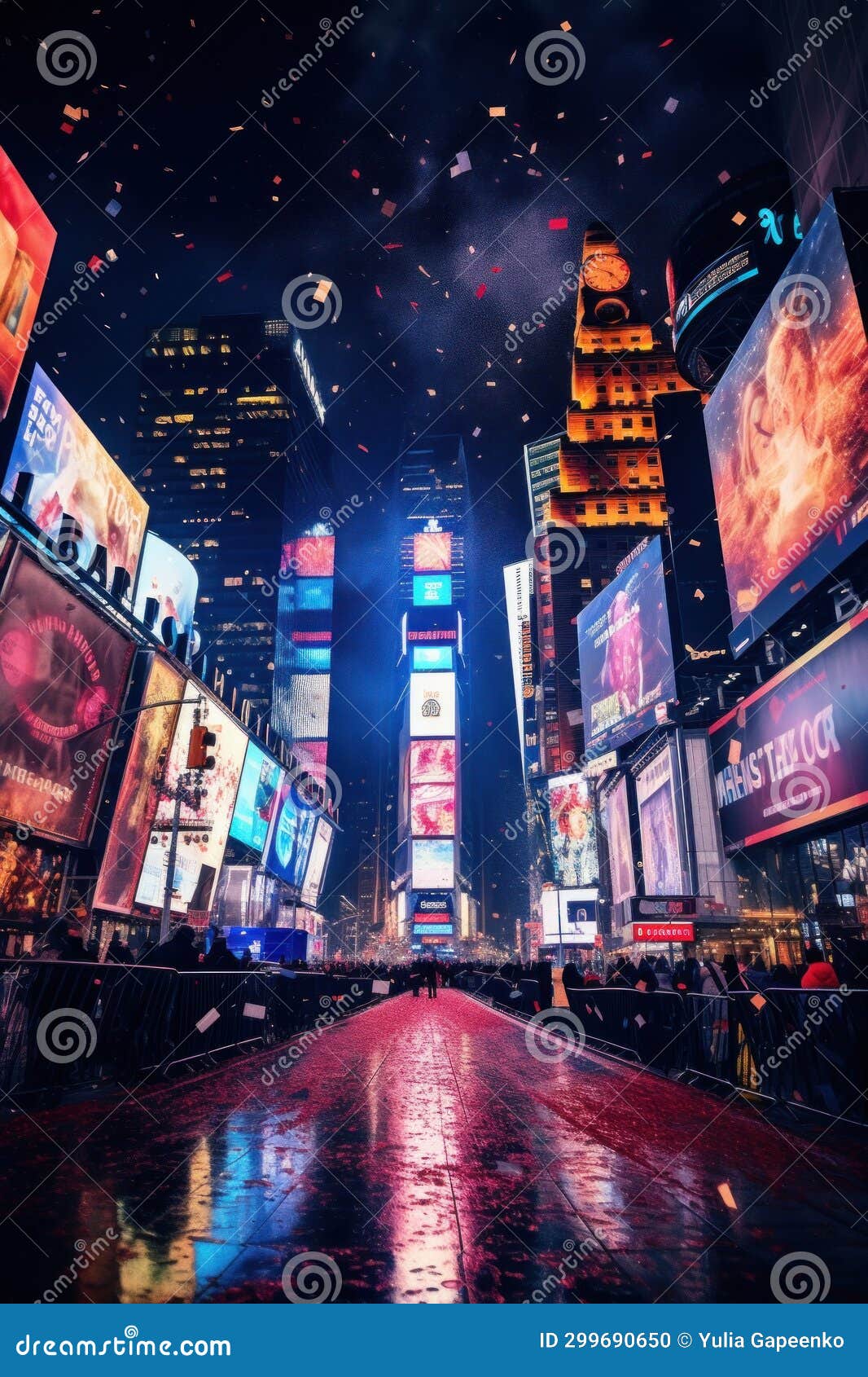 A Panoramic View with the Iconic Ball Drop and Bright Lights Welcoming ...