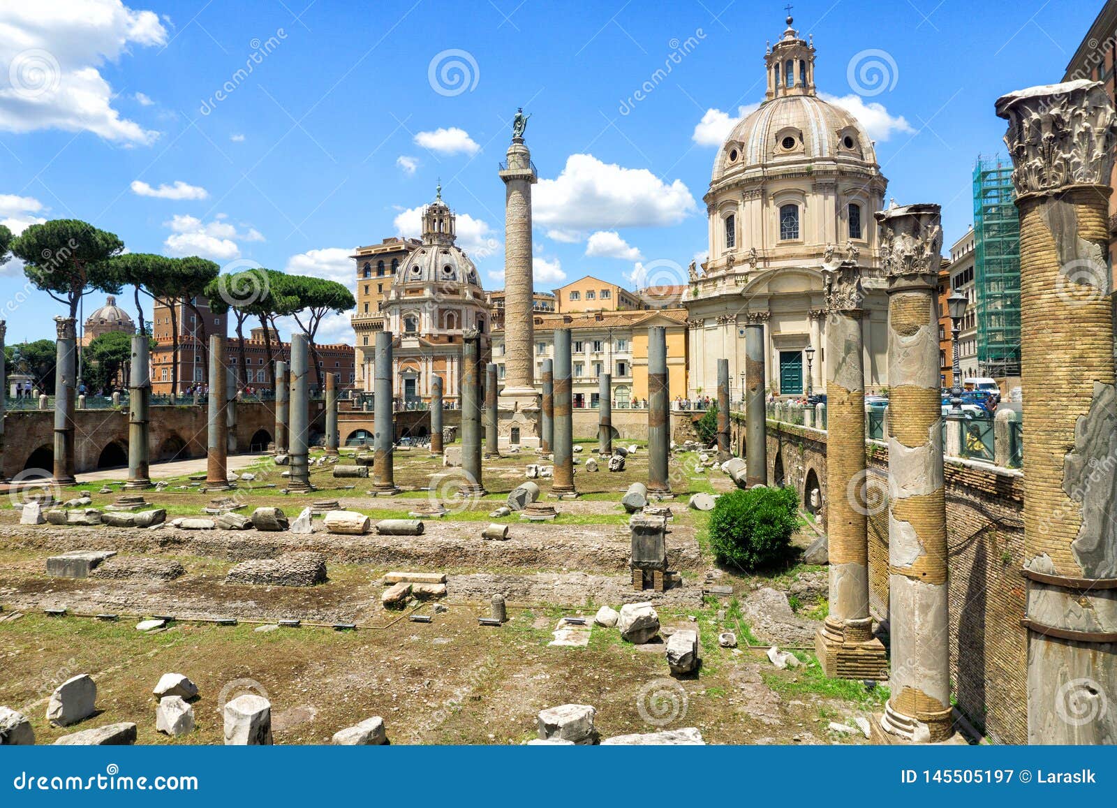 Trajan`s Forum in Rome stock image. Image of outdoors - 145505197