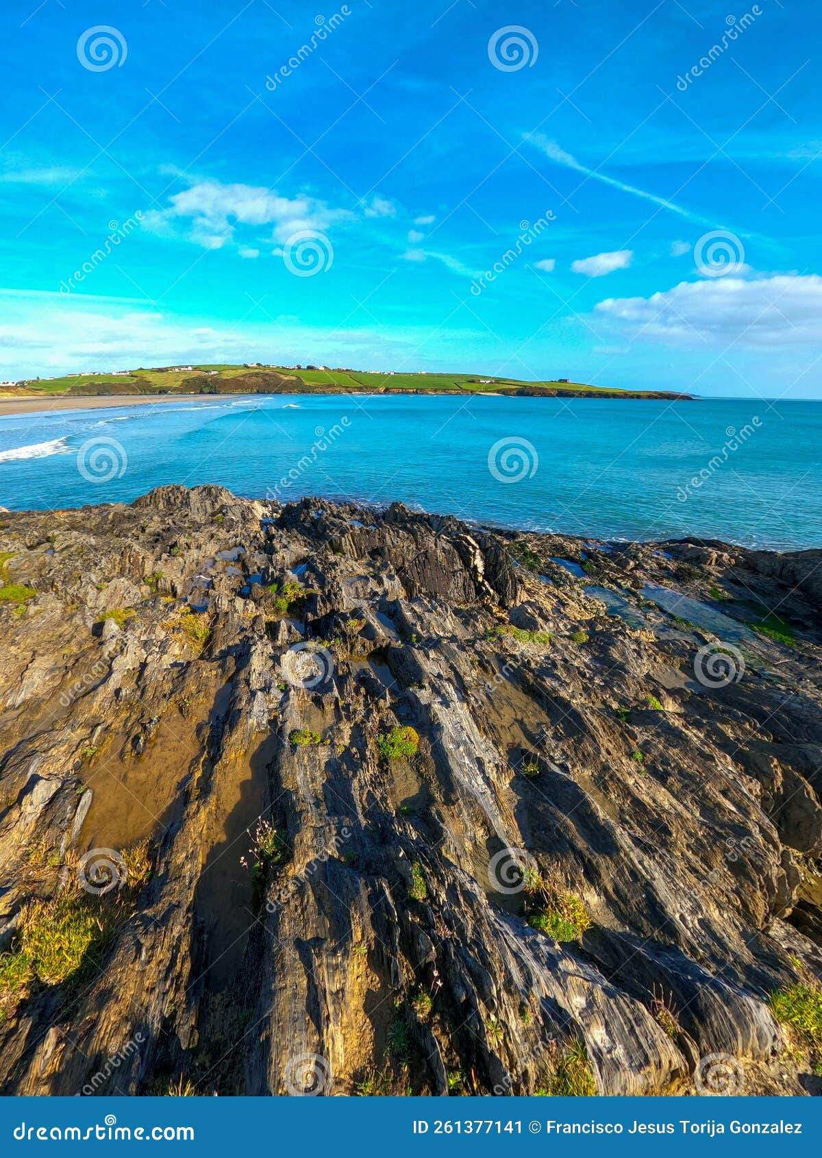 Panoramic View of Inchydoney Beach, Stock Image - Image of fell, shore ...