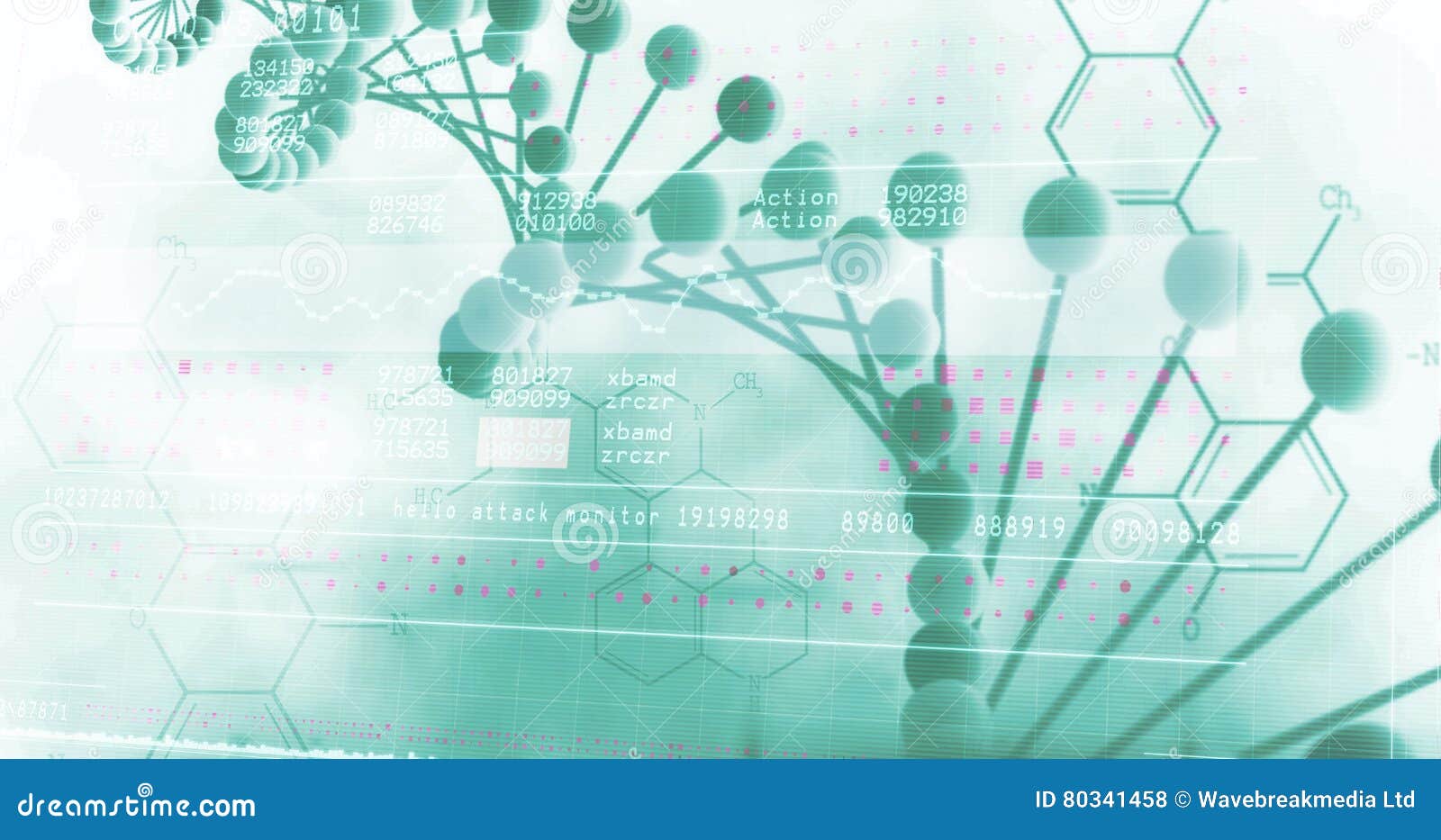 Panoramic View of Information Data on Device Screen Stock Illustration ...