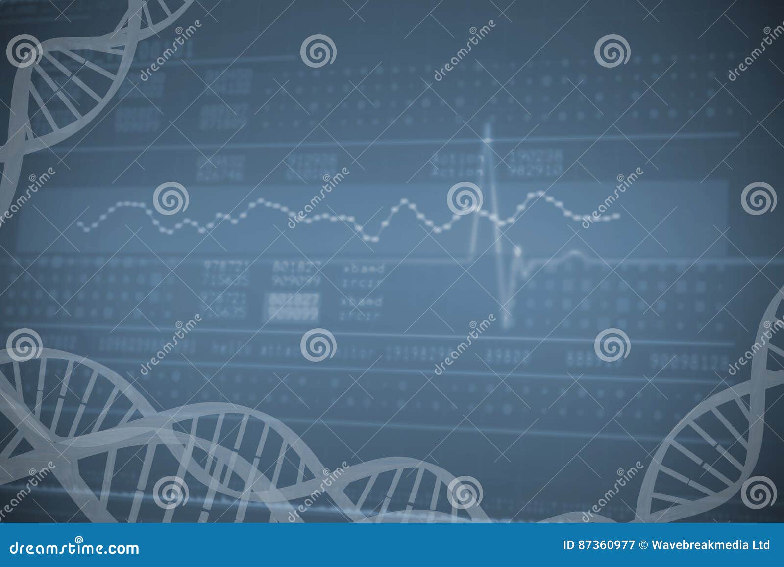 Panoramic View of Information Data on Device Screen Stock Image - Image ...
